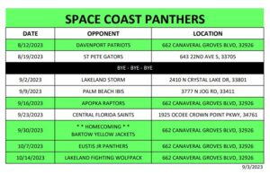 Schedule - SPACE COAST PANTHERS